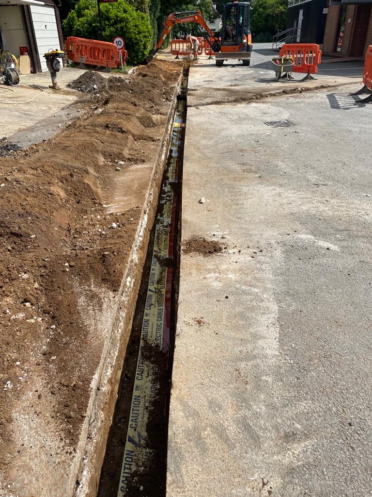 Substation Groundwork Contractors Preparing a Base for a Substation ...